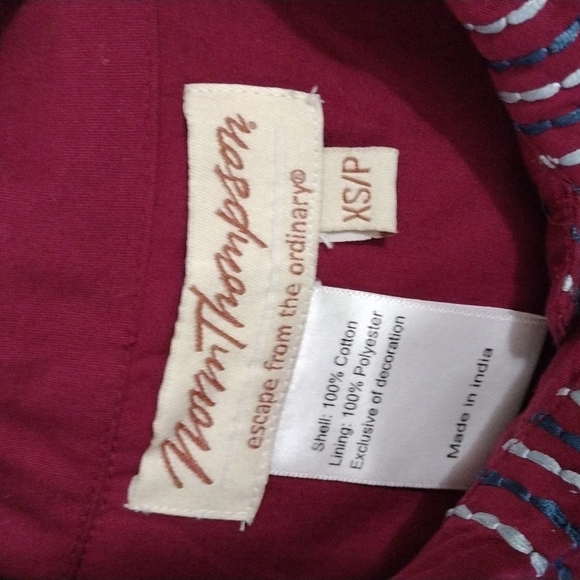 Norm Thompson | Jackets & Coats | Vintage Norm Thompson Red Embroidered ...